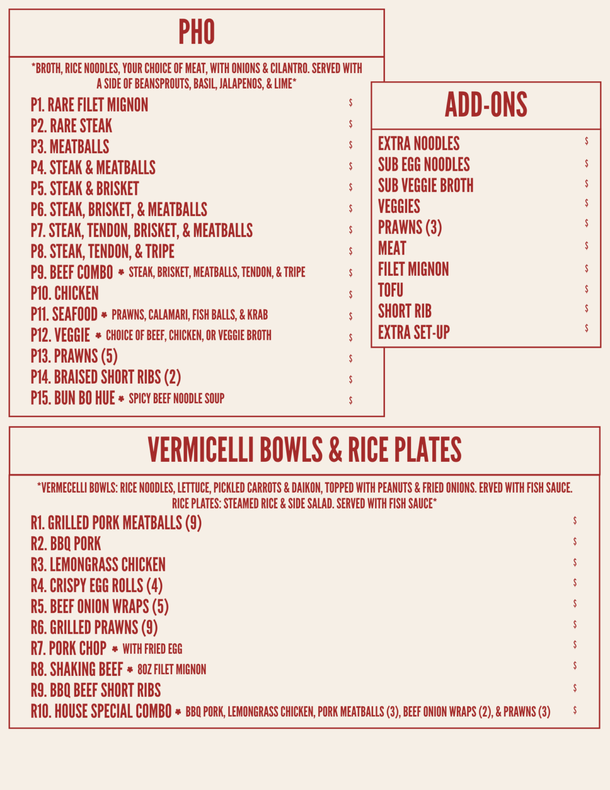 Menus – Simmer Family