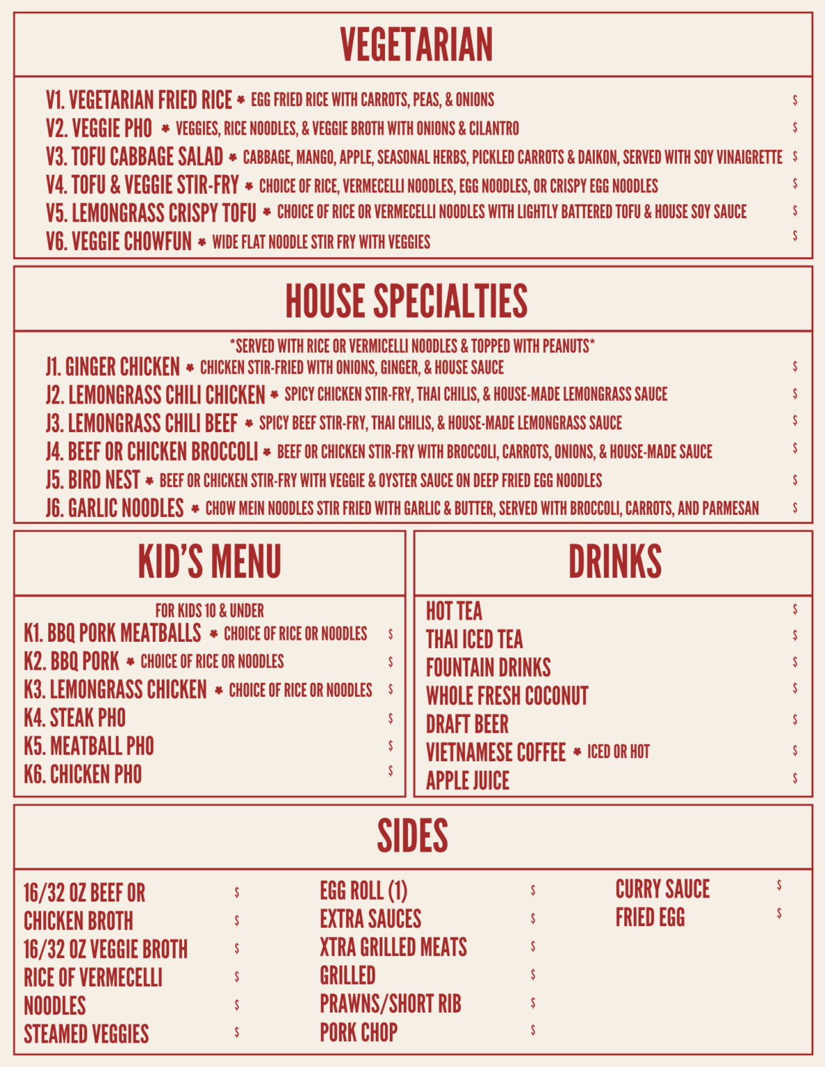 Menus – Simmer Family